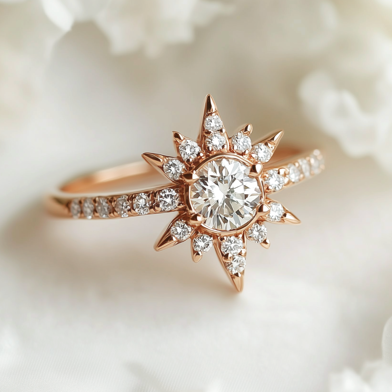 Astra Ring, Sea of Stars Diamond Engagement Ring, Diamond Wedding Ring