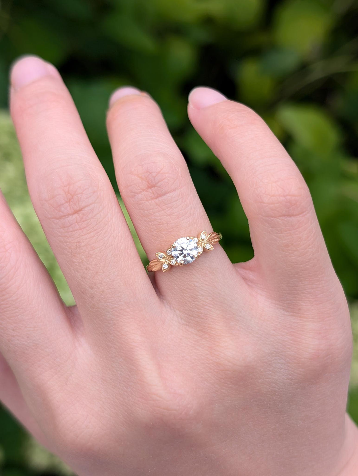 Lumirose Diamond Engagement Ring, Solid Gold Lab Diamond Engagement ri