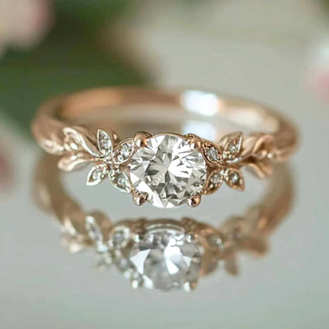 Lumirose Diamond Engagement Ring, Solid Gold Lab Diamond Engagement ri